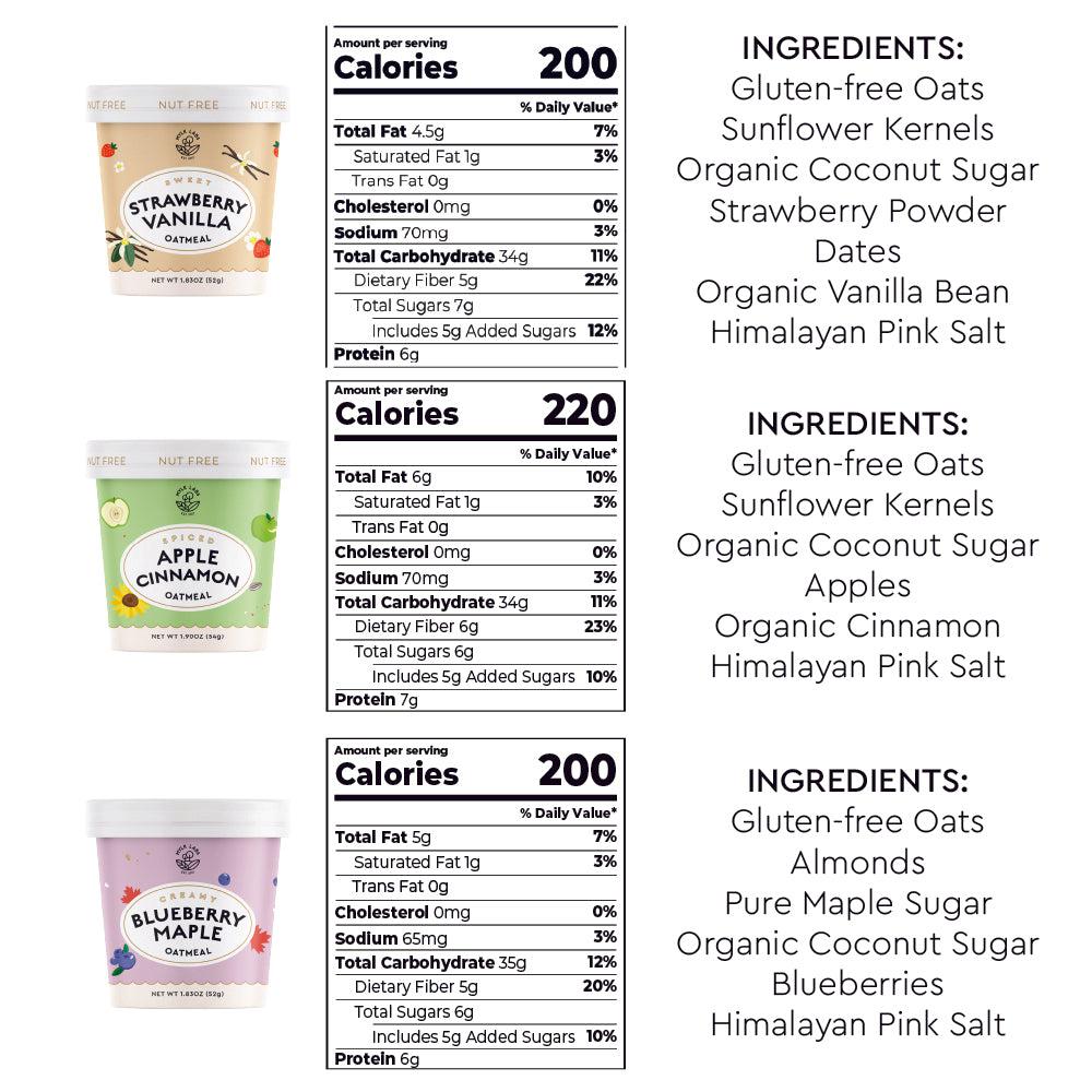 High-Fiber Protein Oatmeal | Vegan Gluten-Free Instant Oatmeal